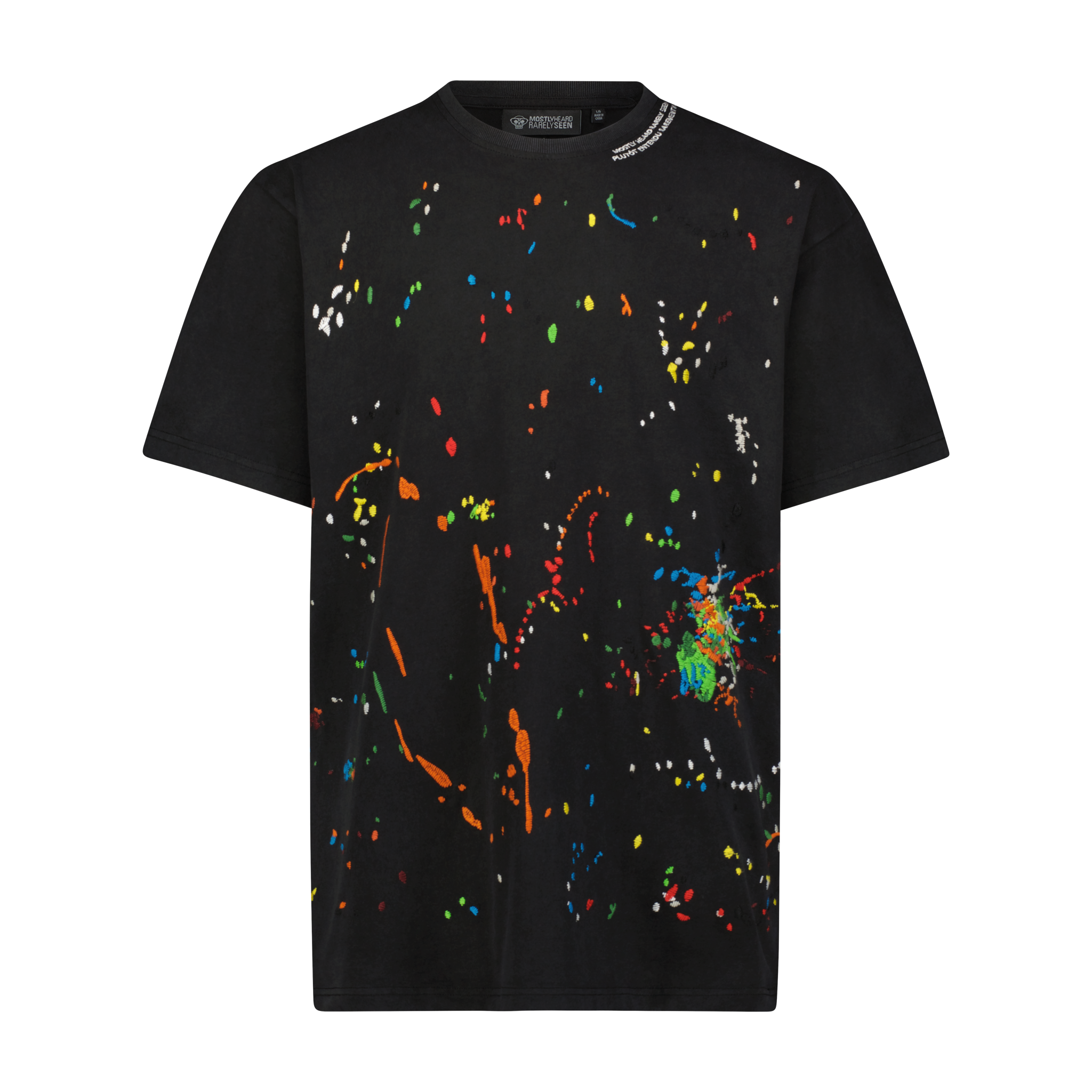 PAINT EMBROIDERED TEE – Mostly Heard Rarely Seen