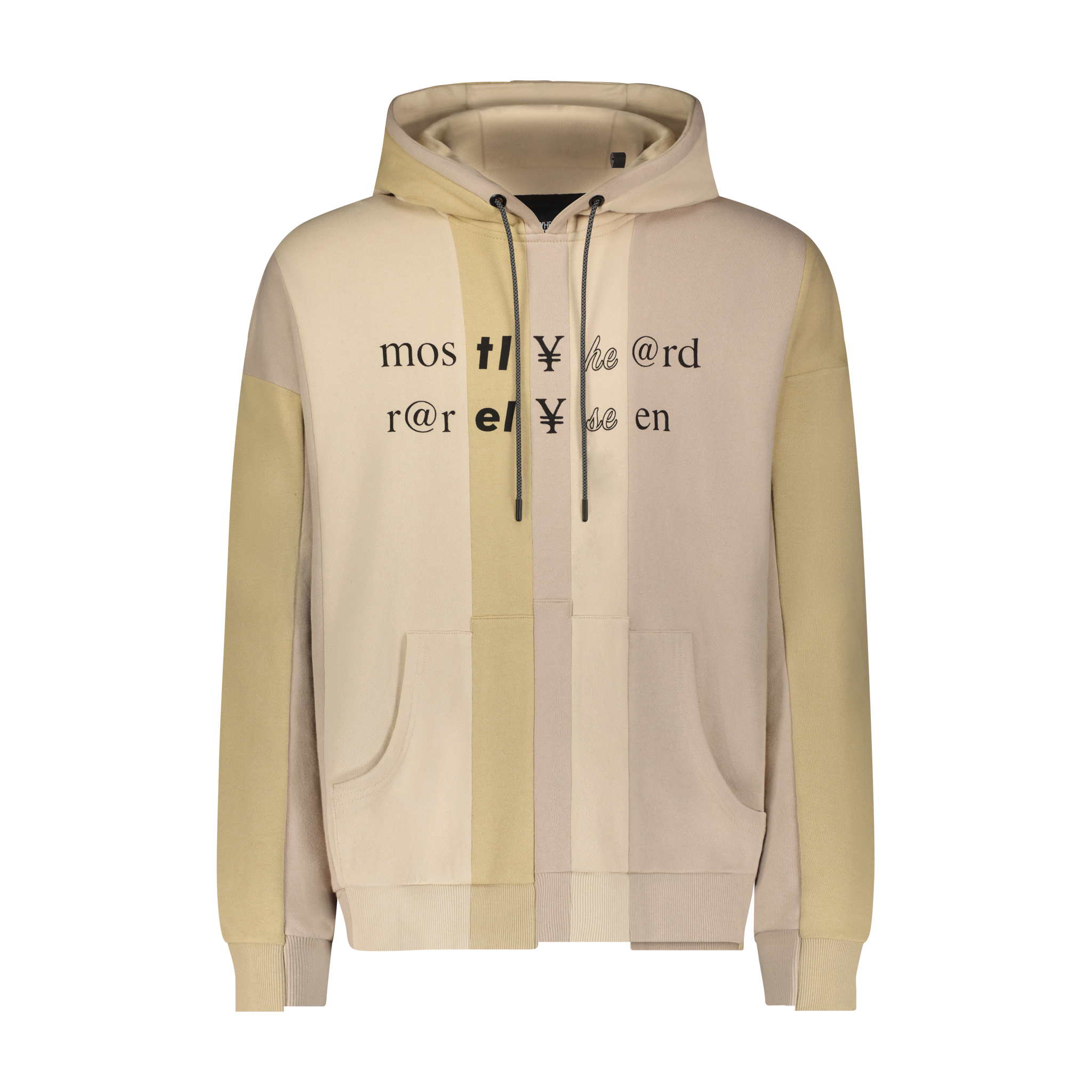 "SPLICED TEXT" HOODIE – Mostly Heard Rarely Seen