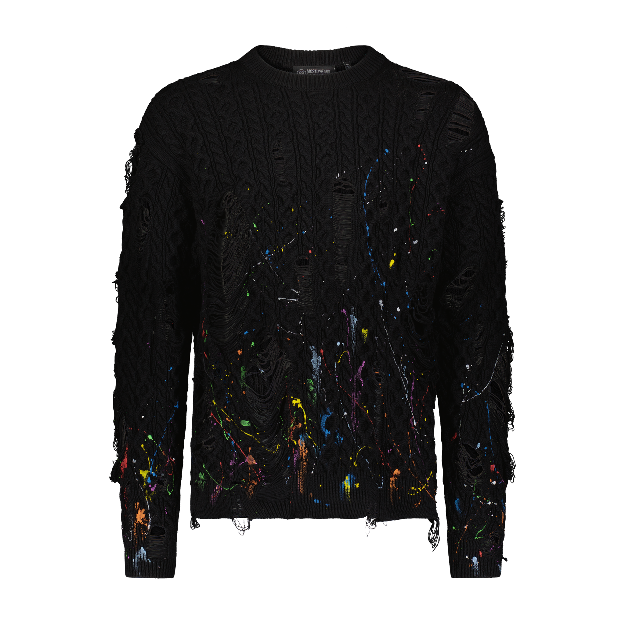 "DISTRESSED SPLATTER PAINT" SWEATER – Mostly Heard Rarely Seen